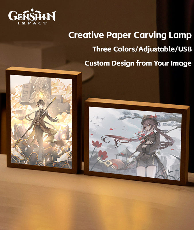 Hu Tao Ganyu Paper Carving Lamp Creative Night Light – GenshinFans