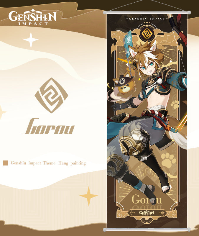 Inazuma Character Hanging Wall Scroll Poster Home Decor Raiden Shogun ...