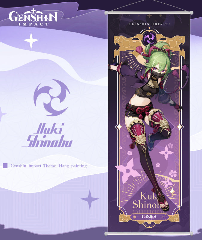 Inazuma Character Hanging Wall Scroll Poster Home Decor Raiden Shogun ...