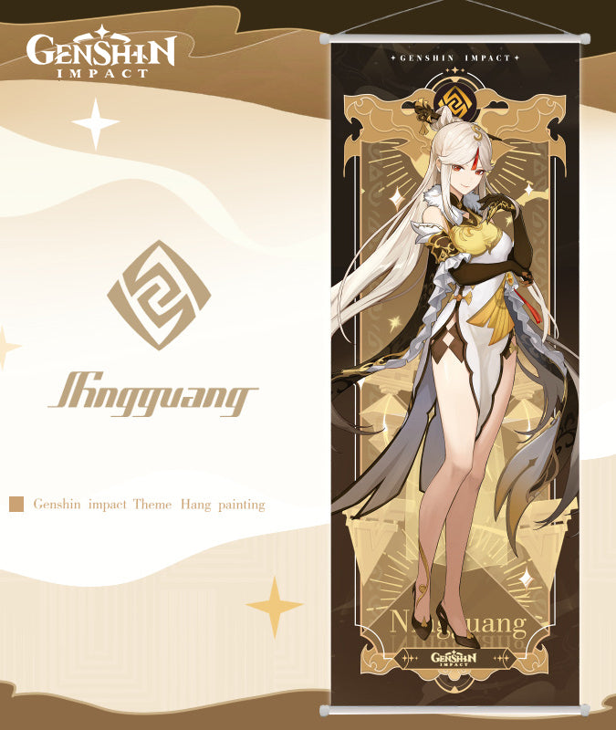 Liyue Character Hanging Wall Scroll Poster Home Decor Hutao Xiao ...